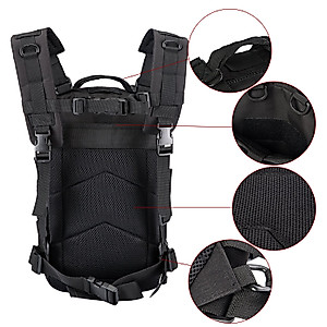 Small 30L Rucksack Pack for Outdoors, Hiking, Camping, Trekking, Bug Out Bag, Travel, Military & Tactical Army Molle Assault Backpack With US Flag Patch