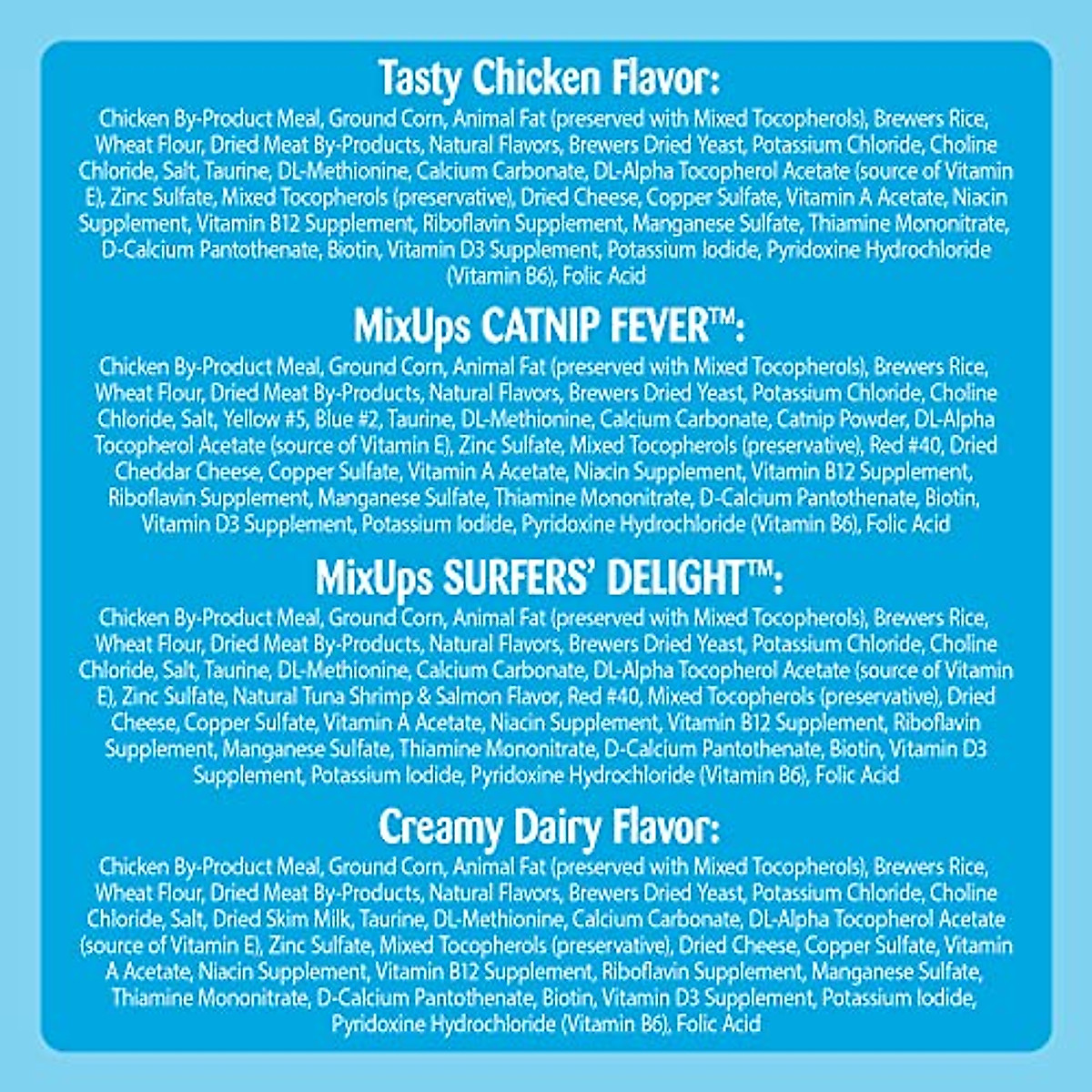 Temptations Classics and MixUps Crunchy and Soft Cat Treats Variety Mega Pack, (4) 6.3 oz. Pouches