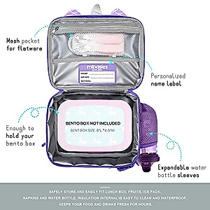 mibasies Girls Backpack for Elementary School, Backpack for Girls 5-8 with Lunch Box(Mermaid)