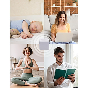 White Noise Machine Babelio Cube Pocket Mini Sound Machine for Adults Kids Baby | 9 Non-looping Sounds, Timer | Easy to Pocket and Travel, with Lanyard, 1.38" x 1.38" x 1.38" - White