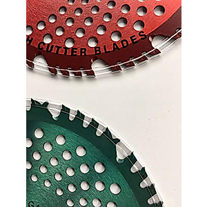 2pk--8"--44t/56t Combo Pack -- (1) 44t Green Viper (1) 56t red Razor -- "Hybrid" Pack -- RENEGADE BLADE® - GS1 Barcoded Shelf Hanging Blister Pack-- Carbide Brush Cutter Blades, 203mm Dia.