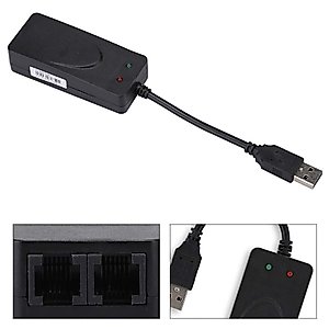 Fax Modem， Dual Port USB2.0 56K External Modem Driver， Plug and Play USB Modem， for Win 7/Win 8/Win 10/Win XP