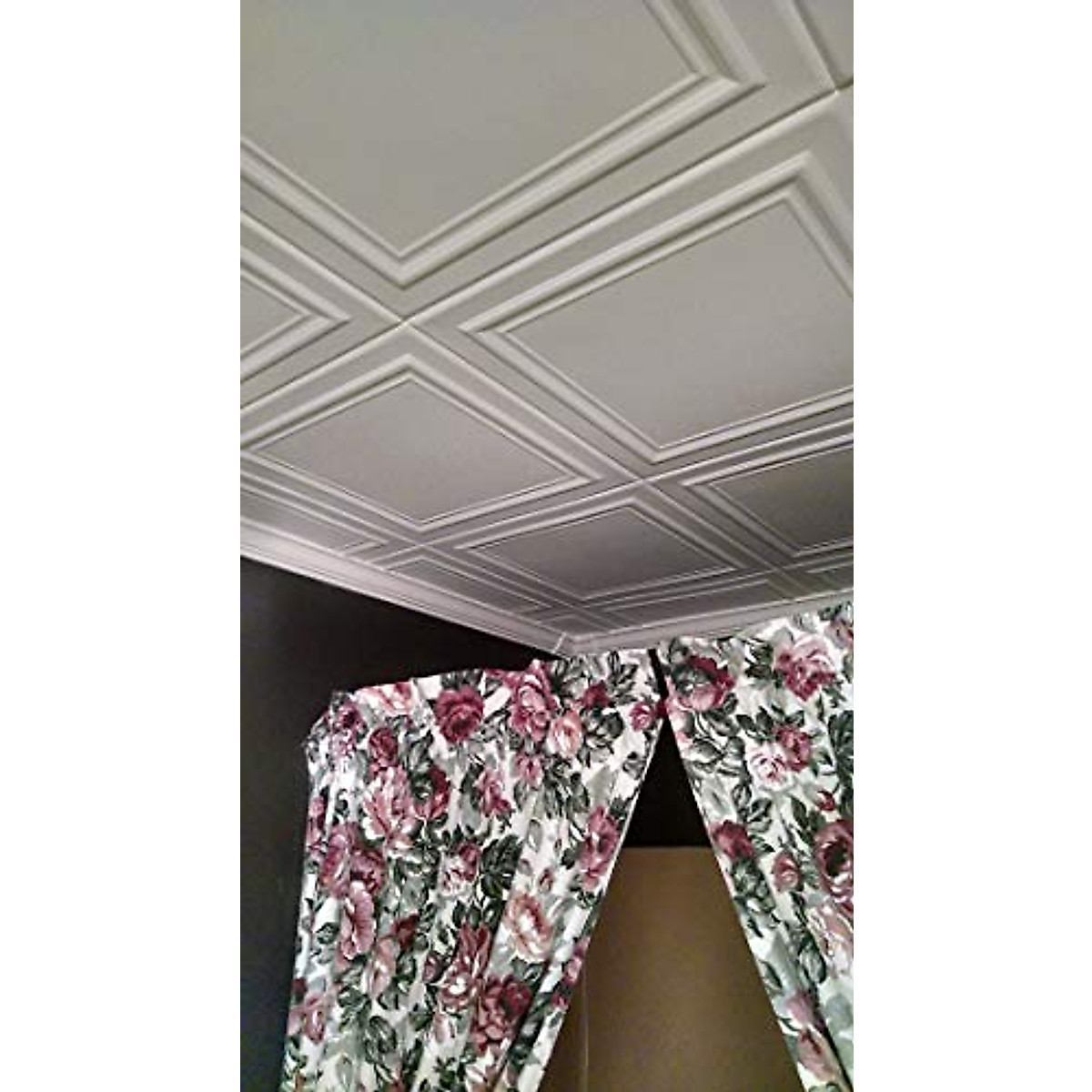 A La Maison Ceilings R24 Line Art Foam Glue-up Ceiling Tile (128 sq. ft./Case), Pack of 48, Plain White