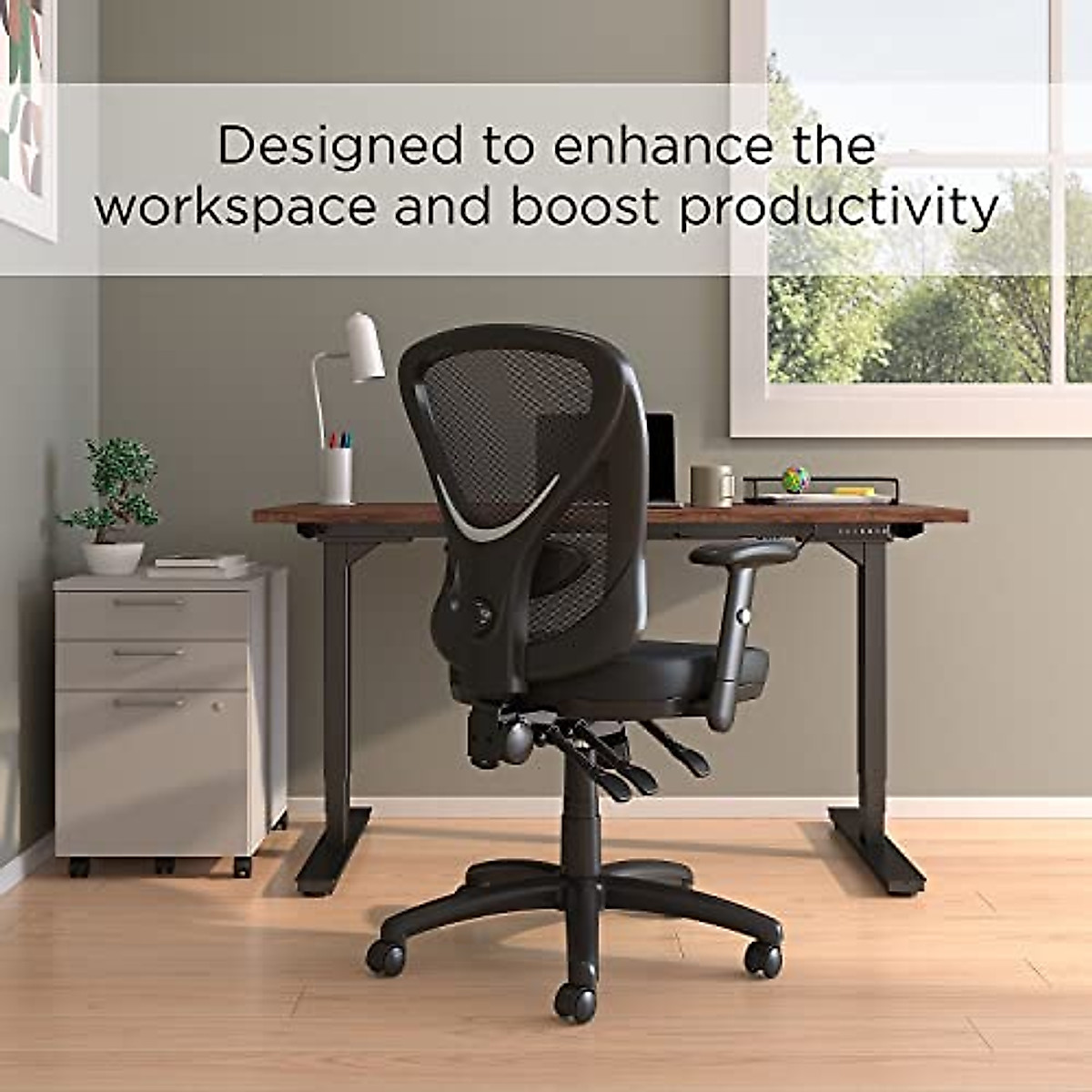 STAPLES Carder Mesh Office Chair (Black, Sold as 1 Each) - Adjustable Office Chair with Breathable Mesh Material, Provides Lumbar, Arm and Head Support, Perfect Desk Chair for The Modern Office
