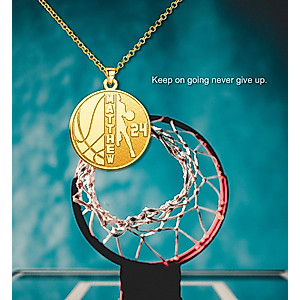 Basketball Necklace Personalized Name Number Necklace Sportsman Jersey Basketball Soccer Baseball Customized 925 Sterling Silver Pendant Jewelry Gift for Men Women