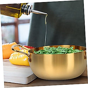 Yardwe 1pc Stainless Steel Instant Noodle Pot Korean Ramen Korean Pots for Cooking Mini Hot Pot Household Kitchen Cookware Soup Pot Instant Noodles Pot Outdoor Cookware Stock Pot Outdoor