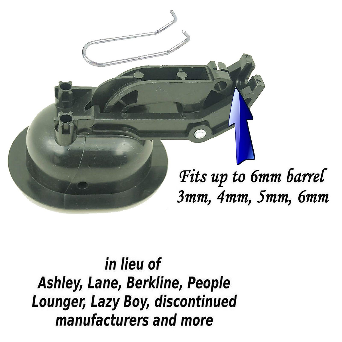 Pmsanzay Universal Oval Black Plastic Sofa Chair Suite Recliner Release Pull Handle Settee Couch Cable Part Adjuster/Durable Release Lever Handle Hard for Most Brands（Pack of 2）