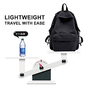 UPPACK Black Bookbag Lightweight Backpack for School Girls Middle School Bag for Boys teen Cute Aesthetic Bookbag High School for Students bag for Women Waterproof Casual Daypack for Men