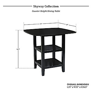 Lexicon Skyway 5-Piece Counter Height Dining Set, Black