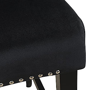 ERDAYE 5 Pcs 5-Piece Counter Height Set with One Faux Marble Table and Four Velvet Upholstered-Seat Chairs for Home Kitchen Dining Room Furniture Breakfast, Lunch and Dinner, Black