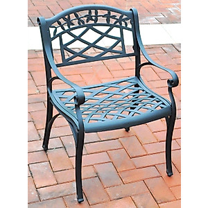 Crosley Furniture Sedona 2-Piece Outdoor Chair Set, Cast Aluminum Patio Chairs for Dining, Porch, Deck, Black