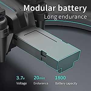 4K Camera Drone for Adults, 3.7V 2000mAh RC Drones Toy with Camera, Quadcopter with Altitude Hold, Headless Mode