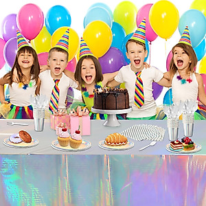 168 Pcs Iridescent Laser Birthday Party Tableware Set, Shiny Iridescent Dessert Plates Cups Sparkle Holographic Foil Napkins for 24 Guest Disco Bridal Wedding Christmas Iridescent Party Decoration