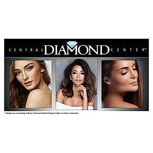 Central Diamond Center 14K Gold Post & Sterling Silver Zirconia 3 Prong Martini Stud Earrings - Rose Gold Plated 5.25mm 1.00cttw