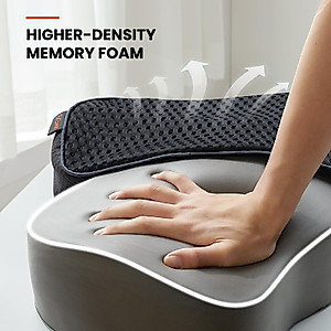 ErGear Foot Rest for Under Desk at Work - Adjustable Foot Rest with Breathable Washable Cover, Ergonomic Memory Foam Foot Rest for Home, Office (Black)