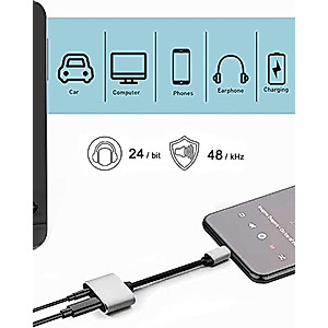 [Apple MFi Certified] Lightning to 3.5 mm Headphone Jack Adapter for iPhone, 2 in 1 Lightning to 3.5mm AUX Audio Charger Splitter Compatible with iPhone 13 12 11 XS XR X 8 7 Audio Earphone Adaptor