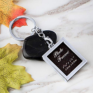 YALLNASL Memorial Photo Keychain Gifts Picture Frames Keyring Photo Frame Anniversary Christmas Gifts for Women Men In Memory of Loved One Gifts Silver Rectangle