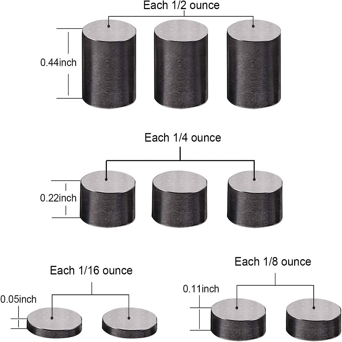 4.625 Ounces Tungsten Weight Tungsten Putty Weights and 4 Pcs Polished Axle Cylinder Weight Wood Car Incremental Weights Compatible with Pinewood Derby Car Weights