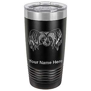 LaserGram 20oz Vacuum Insulated Tumbler Mug, Chinese Crested Dog, Personalized Engraving Included (Black)