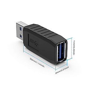 ELUTENG USB Coupler Male to Female 4Packs USB 3.0 Type A Adapter Superspeed 5Gbps USB Port Extension Connector Bridge Compatible with Laptop Computer Hard Drive Printer Camera