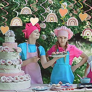 48Pcs Boho Rainbow Party Decorations, Hanging Swirl Rainbow Party Decorations, Boho Baby Shower Decorations for Classroom Home Wedding Office, Hanging Swirls Ceiling Streamers for Party Supplies