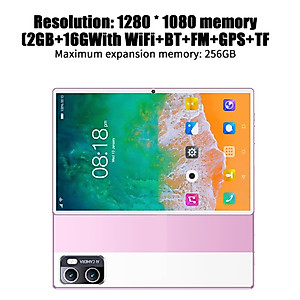 High Configuration 2+16g All-Netcom 10.1-Inch Android Tablet Computer Upgrade 10 Core IPS High-Definition Ultra-Thin WiFi Bluetooth Voice Call Game Office Tablet (Rose Gold)