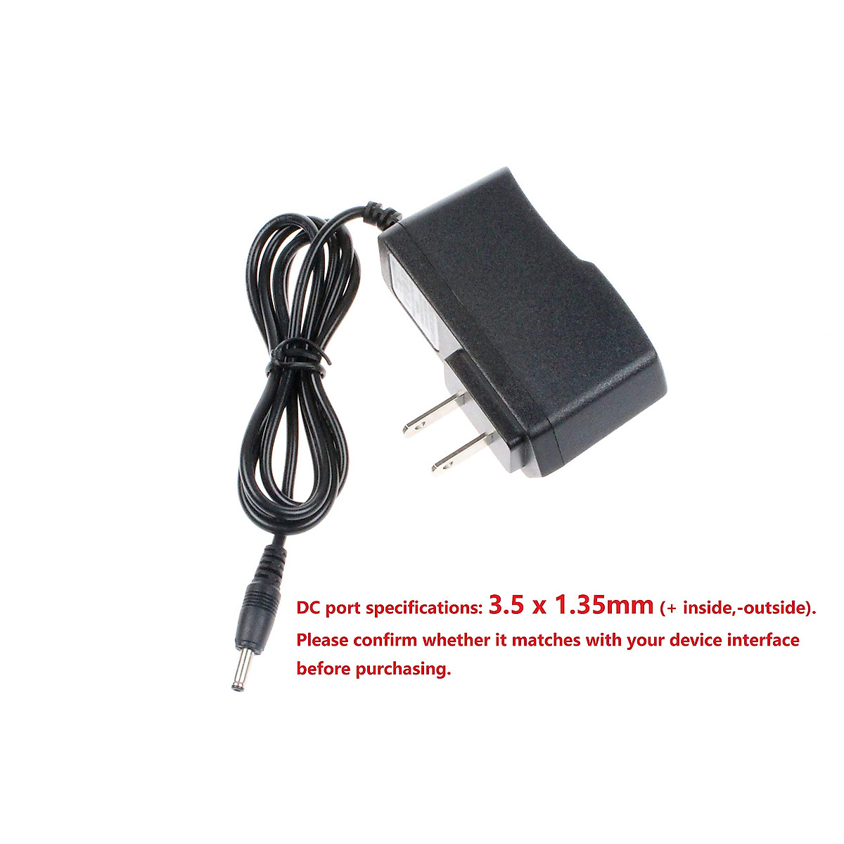 NOYITO AC to DC 4.5V 1A 1000mA Adapter Converter AC120V 100-240V to 4.5V Power Supply DC Interface 3.5 x1.35mm Wire Length 4.9 ft (Pack of 2)