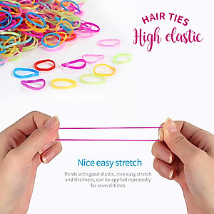 YGDZ 4000pcs Elastic Hair Bands, Clear Hair Elastics Small Mini Girls Rubber Bands Baby Kids Toddlers Hair Ties(2000pcs Clear + 2000pcs Colorful)
