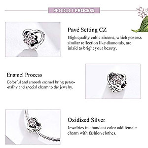 Love Heart Dog Paw Charm for Charms Bracelet Necklace Christmas Gifts for Women Fashion Jewelry