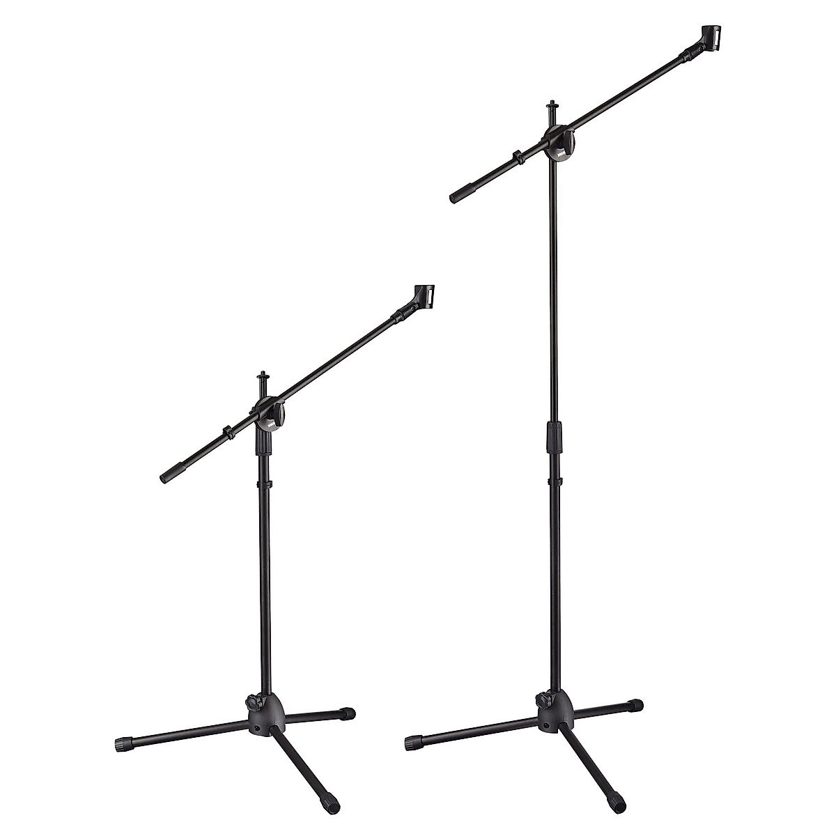 AW 4-Pack Adjustable Microphone Stand Boom Arm Mic Mount Quarter-turn Clutch Tripod Holder Audio Vocal Singing Speech Stage Outdoor Activities Stage