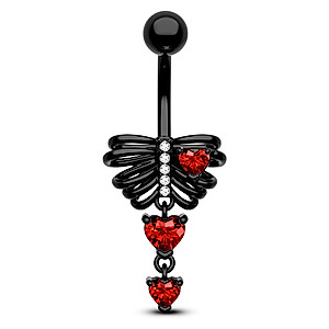 COCHARM 14 gauge Halloween Belly Button Rings Black Skeleton Belly Button Ring Surgical Steel Skull Belly Rings for Women