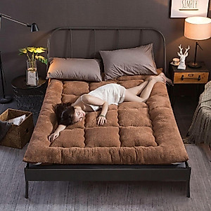 Leoshi Japanese Floor Mattress Tatami Mat Sleeping Mattress, Foldable Futon Sofa Bed, Single Double Folding Floor Mattress, Portable and Versatile(Color:B,Size:90 * 200CM)