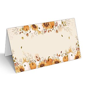 Halloween Table Place Cards, Name cards ,Place Cards for Table Setting,Food Tent Labels,Tented Blank Table Cards, Banquet Tables, Buffet Food Label, Parties,Scored for Easy Folding, 25 Pack（B04）