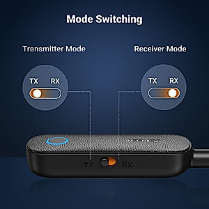 UGREEN Bluetooth 5.0 Transmitter and Receiver 2 in 1 Wireless 3.5mm Bluetooth Adapter, Dual Devices Simultaneously, Aux Bluetooth Audio Car Adapter Compatible with TV Car Home Stereo System Headphones