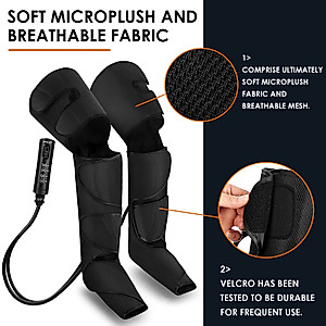 CINCOM Leg Massager, Leg Compression Massager with Heat for Circulation and Pain Relief Air Compression Foot Calf Thigh Massager with Handheld Controller