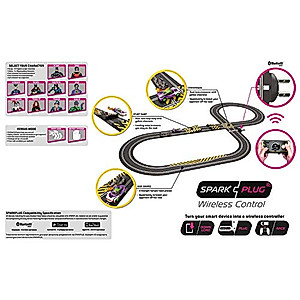 Scalextric Batman vs Joker 1:32 Spark Plug Slot Car Race Track Set C1415T, Black