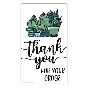 50 Cactus Thank You for Helping My Business Grow - Customer Thank You for Your Order Cards - Small Business Online Shop Package Insert