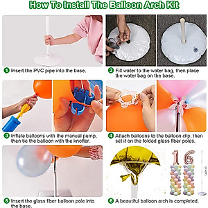 72 inch 2 Set Balloon Column Stand Kit Base and Pole Height 30Pcs Balloon Rings Balloon Tower Decoration for Birthday Party Wedding Party Event Decorations（Balloons are not included）