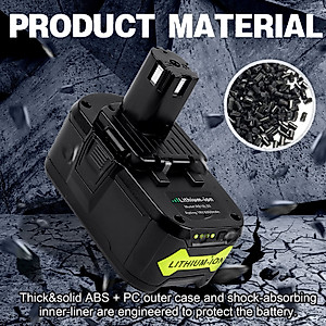 ARyee 6000Ah 18V P108 Replacement Battery for Ryobi 18V Lithium Battery P102 P103 P104 P105 P107 P109 Ryobi ONE+ Cordless Tool