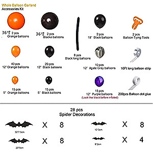 Bat Spider Balloon Halloween Party Arch Decoration Balloons Set
