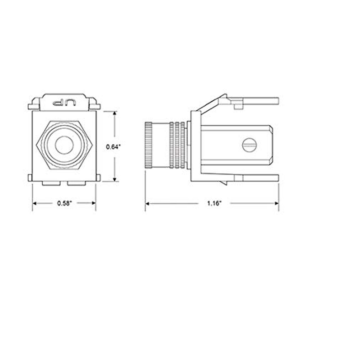 Leviton QuickPort Binding Post Snap-In Modular insert - White with Black Stripe