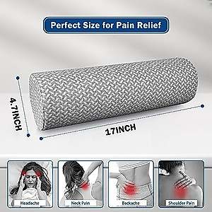 SUBCULTUREPICK Cervical Neck Roll Foam Pillow, Bolster Pillow, Round Neck Pillows Support for Sleeping, Bolster Pillow for Bed, Legs, Back and Yoga