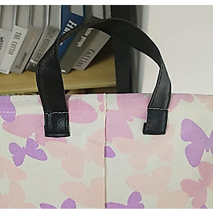 ACMUUNI Butterfly Storage Basket Canvas Laundry Basket Foldable Waterproof Large Storage Baskets for Kids Boys and Girls, Office, Bedroom, Clothes,Toys