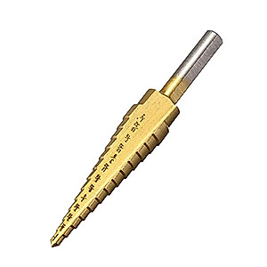 uxcell Step Drill Bit HSS4241 1/8" to 1/2" 13 Sizes Straight Flutes Triangular Shank for Metal Wood Plastic 2Pcs