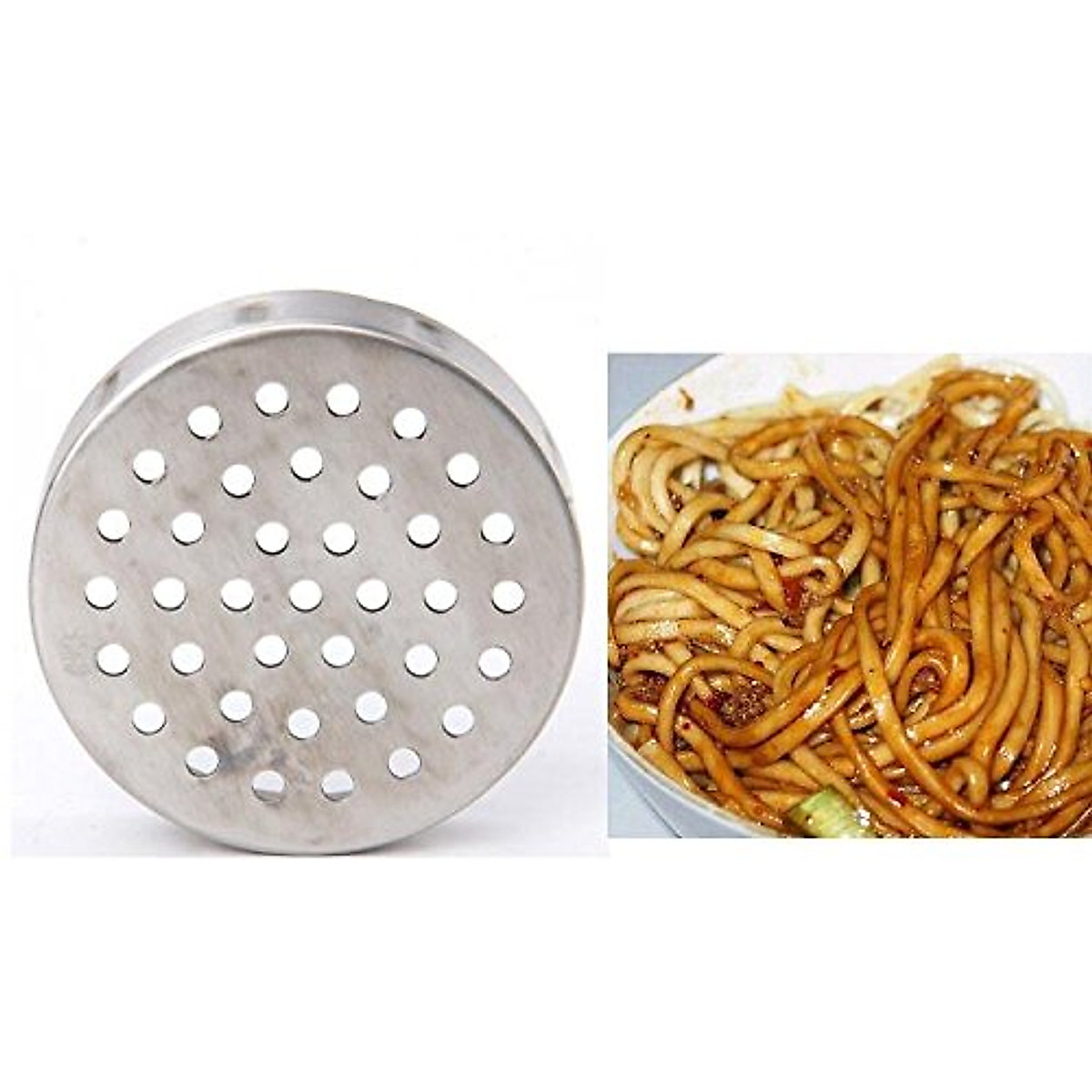 Newcreativetop Stainless Steel Manual Noodles Press Machine Pasta Maker with 5 Noodle Mould