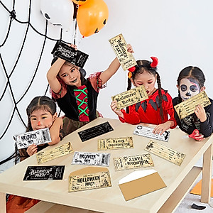 gisgfim 80PCS Halloween Party Invitations with Envelopes Vintage Halloween Fill In Black Invites Scary Skull Invitations Horror Halloween Party Ticket Invitations for Birthday Baby Shower Supplies