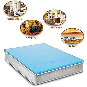Memory Foam 2 Inch Queen Mattress Topper Mattress Pad, Gel Infused Soft Bed Topper Bed Mattress Toppers for Pressure Relieving