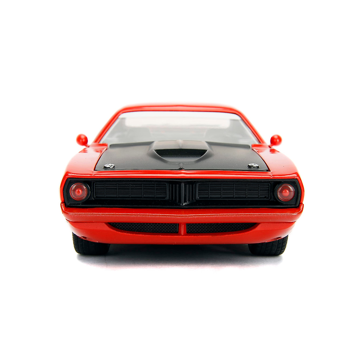 Big Time Muscle 1:24 1973 Plymouth Barracuda Die-Cast Car, Toys for Kids and Adults(Orange)