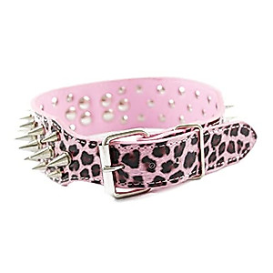 POPETPOP Puppy Collars Pu Pet Collar Kitten Collar Spiked Pet Collar Adjustable Pet Collar Spike Dog Collar Spiked Pet Collar Pet Supplies Pink Rivet Spiky Cat Collar Pet Collar