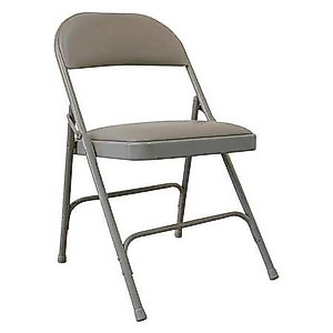 GRAINGER APPROVED Steel Chair with Vinyl Padded, Beige